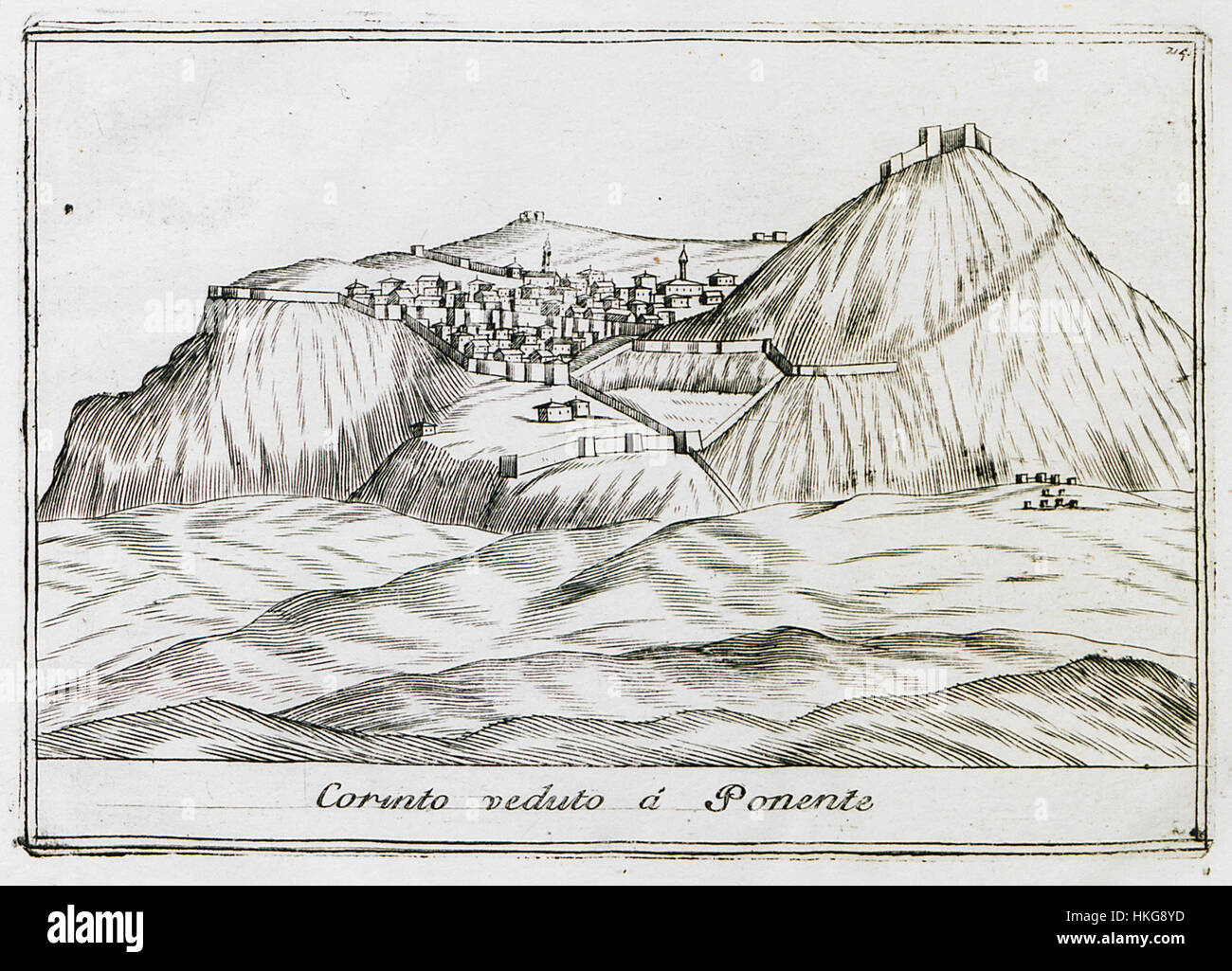 'Corinto veduto a Ponente' by Vincenzo Maria Coronelli, created in 1708 ...