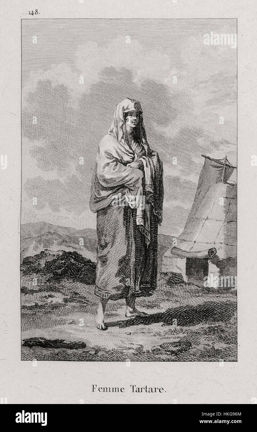 The painting by Gabriel Florent Auguste De depicts a Tatar woman ...