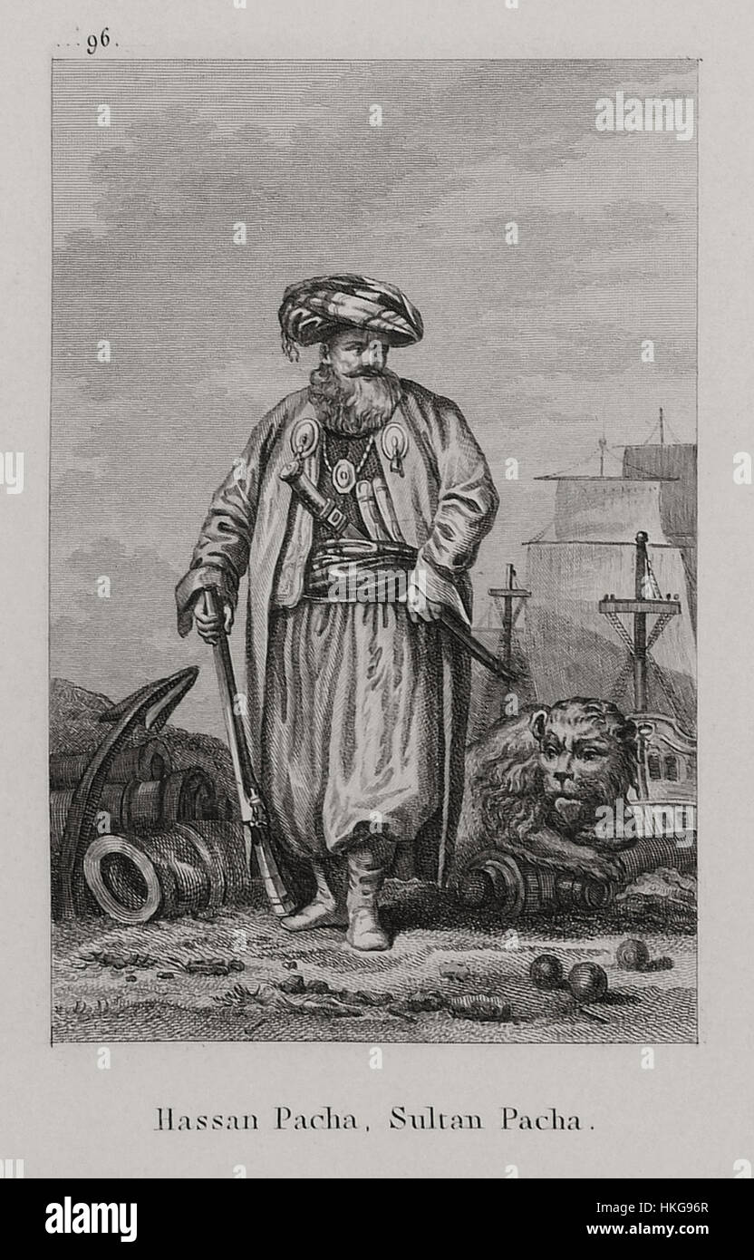 This 1822 portrait depicts Hassan Pacha Sultan Pacha Choiseul Gouffier ...