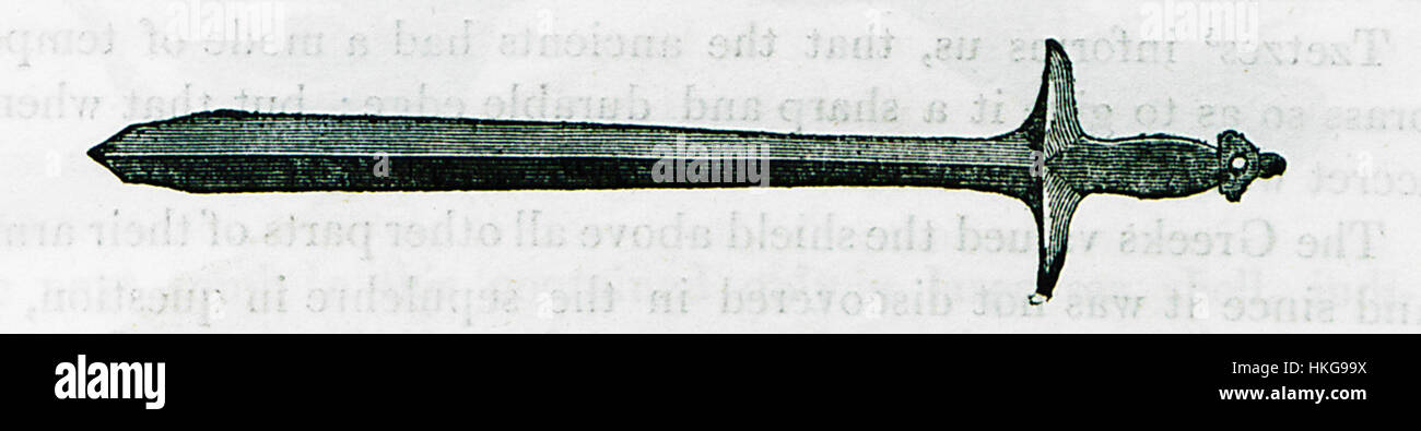 This artwork depicts an ancient sword discovered at the tomb of a ...