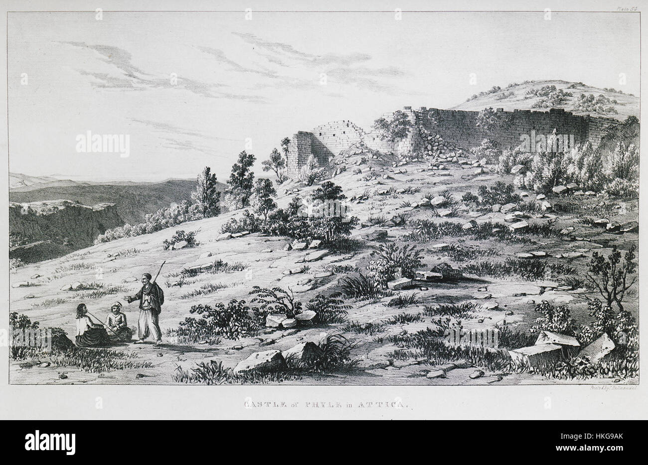 Edward Dodwellâ€™s 1834 painting of the Castle of Phyle in Attica ...