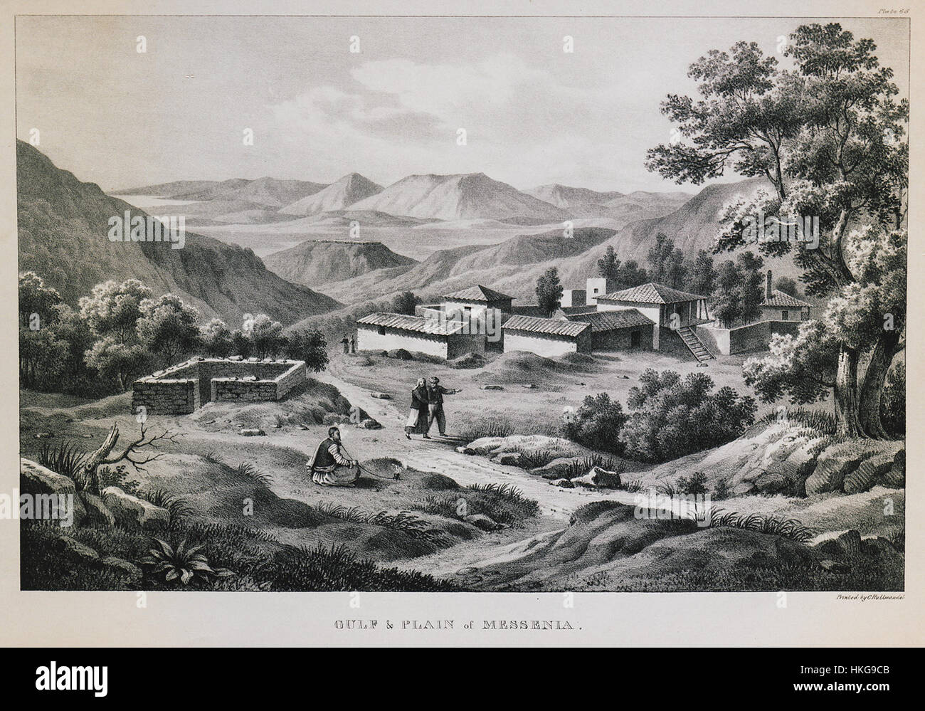 Edward Dodwell’s 1834 painting captures the Gulf & Plain of Messenia in ...