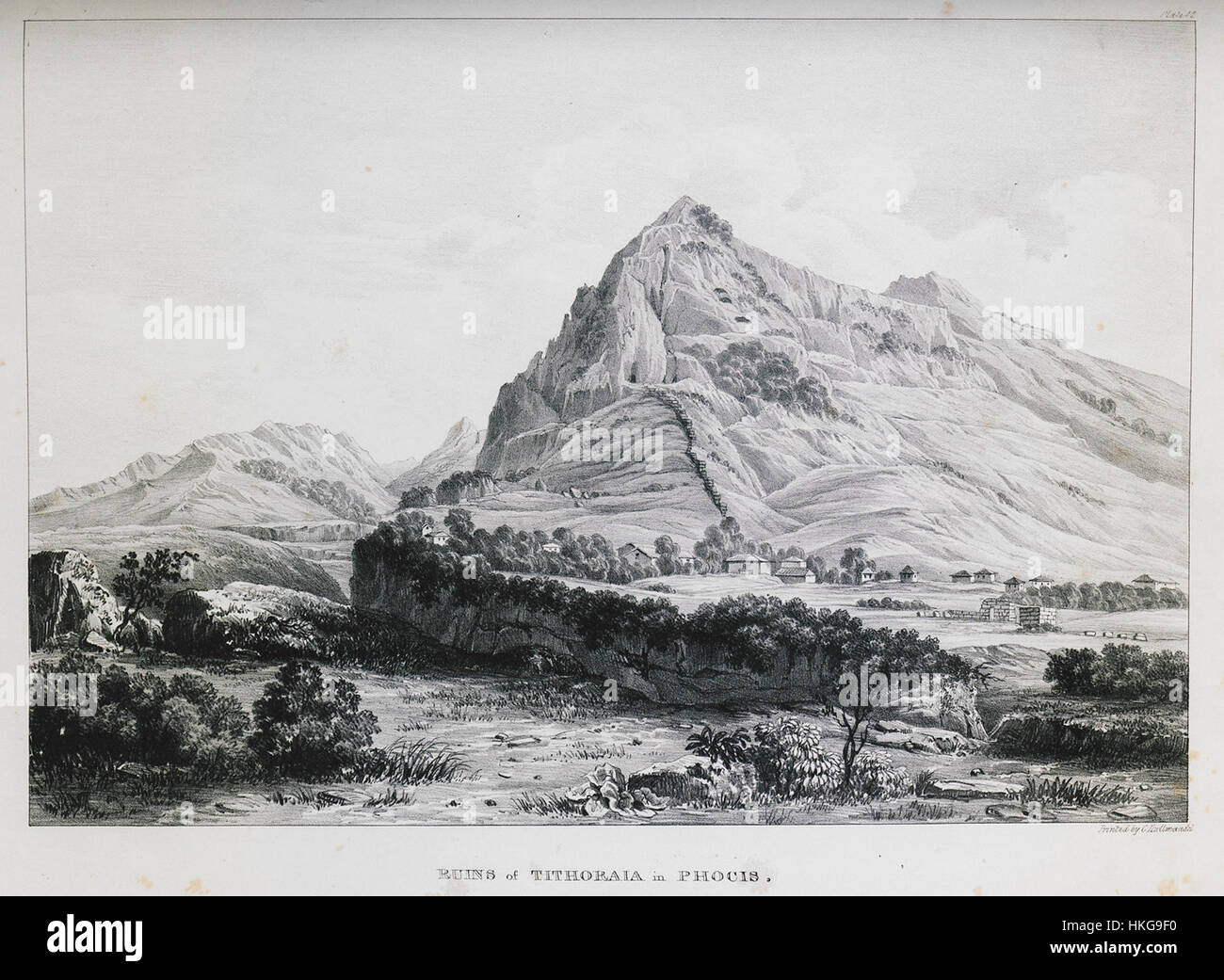 This 1834 artwork by Edward Dodwell depicts the ruins of Tithoraia in ...