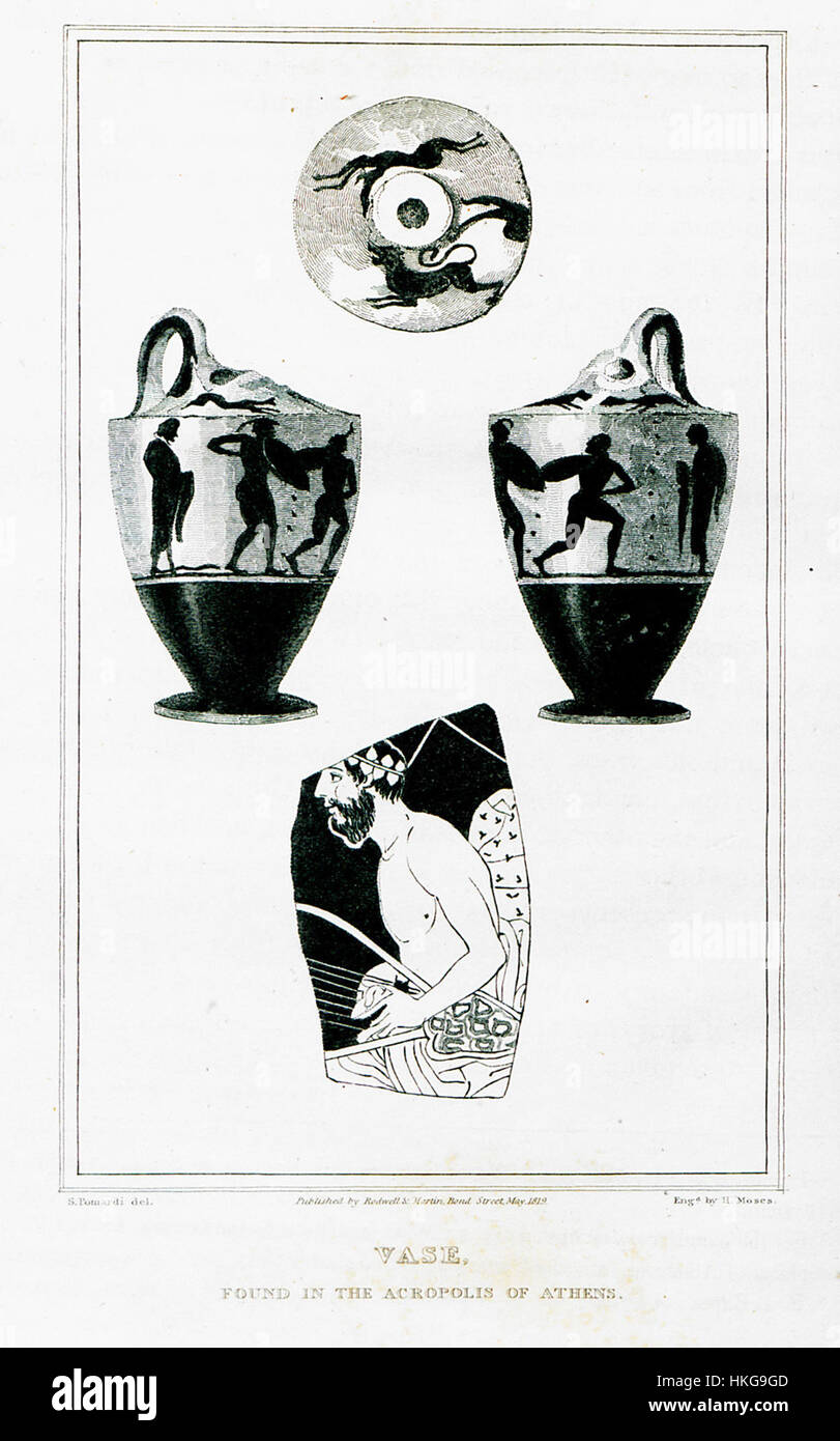 A vase discovered in the Acropolis of Athens, documented by Edward ...