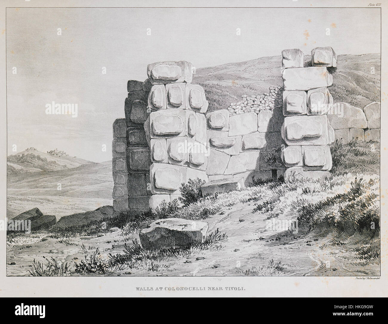 Edward Dodwell's 1834 painting 'Walls at Colonocelli near Tivoli ...