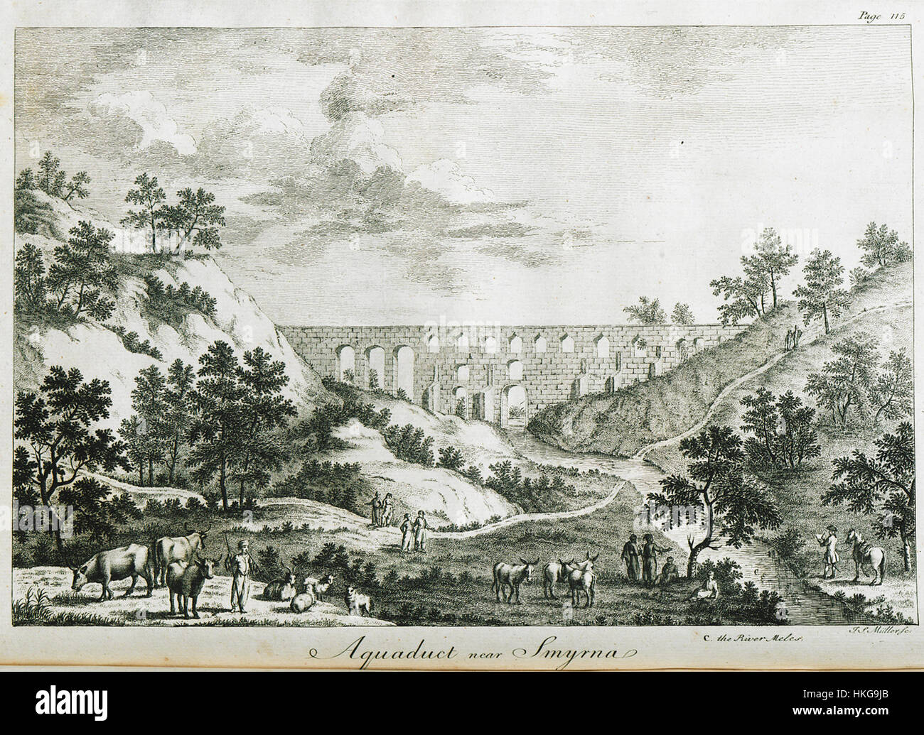 This 1754 artwork by Drummond Alexander depicts an aqueduct near Smyrna ...
