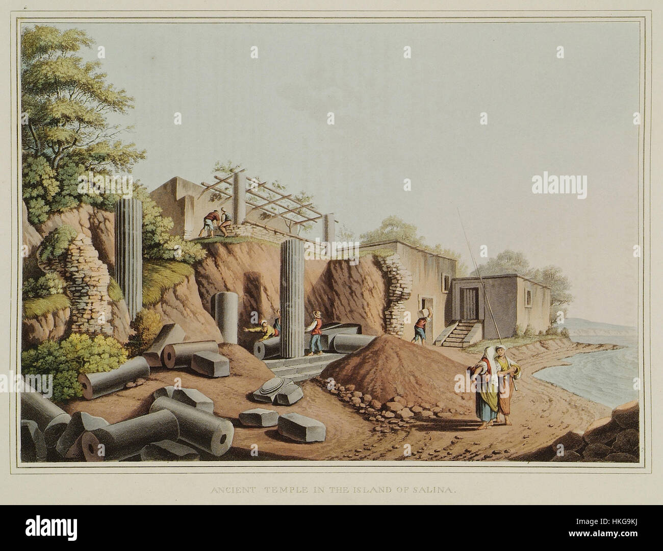 Mayer Luigiâ€™s 1810 painting depicts the ancient temple on the island ...