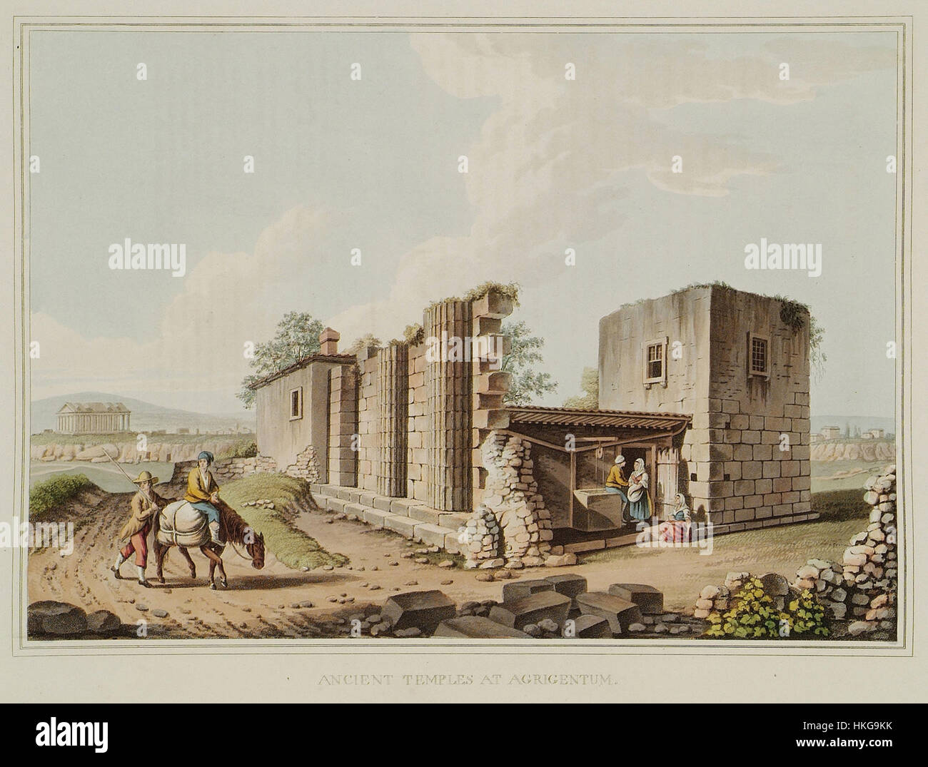 A painting of the ancient temples at Agrigentum (modern-day Akragas) by ...