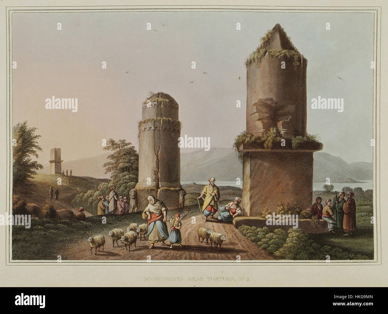 This 1810 painting by Luigi Mayer depicts monuments near Tortosa, a ...