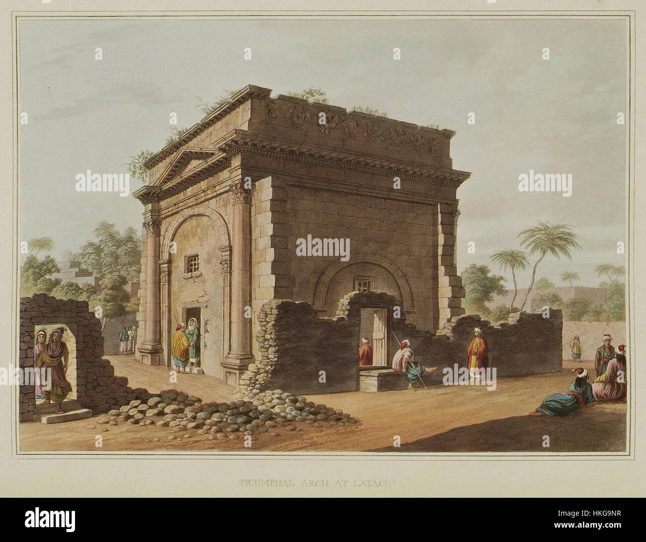 The Triumphal Arch at Latachia, painted by Mayer Luigi in 1810, is a ...