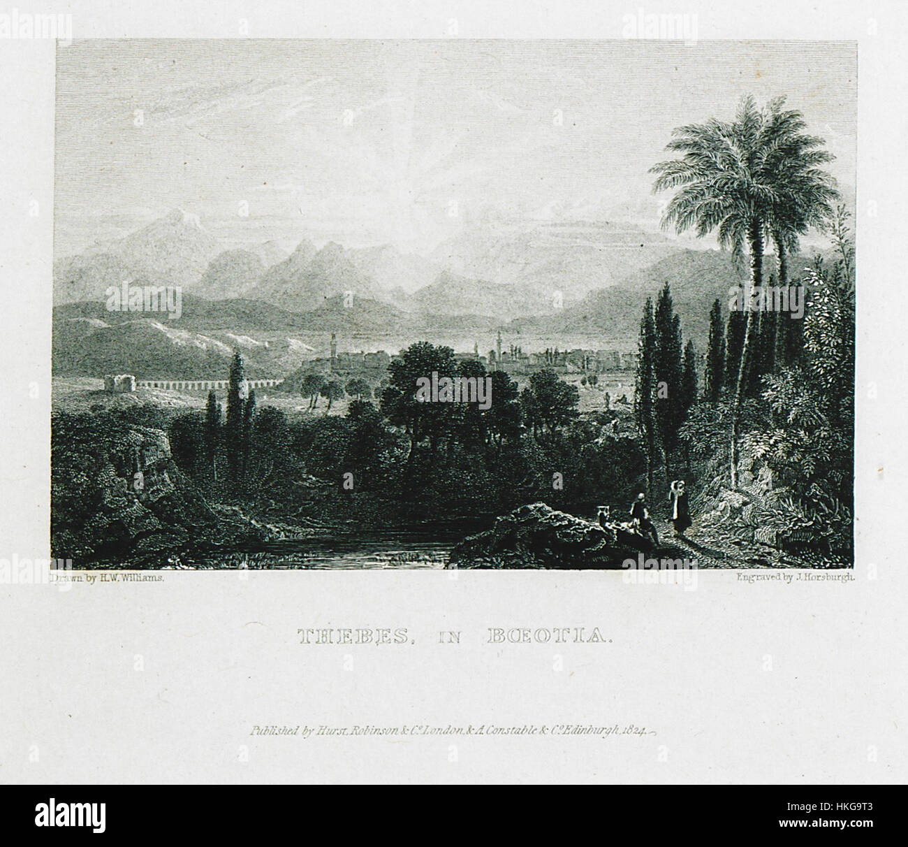 This 1829 painting of Thebes, located in Boeotia, Greece, captures the ...