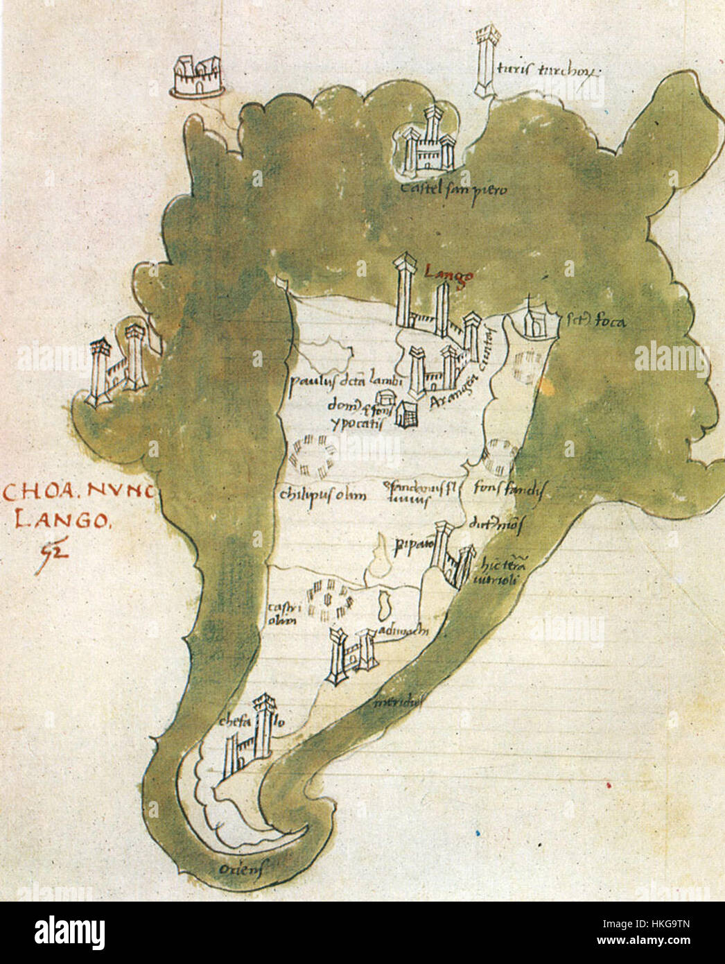 An artwork by Cristoforo Buondelmonti from 1420, depicting Renaissance ...