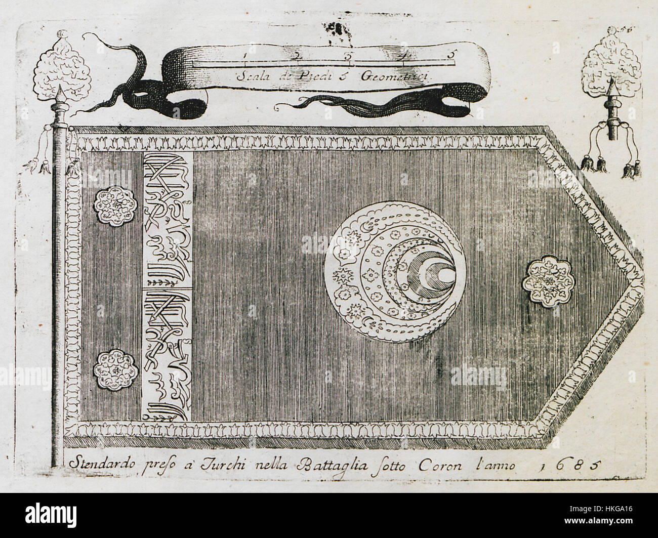 This artwork, created by Vincenzo Maria Coronelli, depicts the capture ...