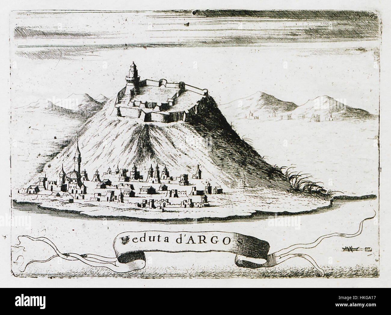 This 1708 map, 'Veduta d'Argos' by Vincenzo Maria Coronelli, offers a ...