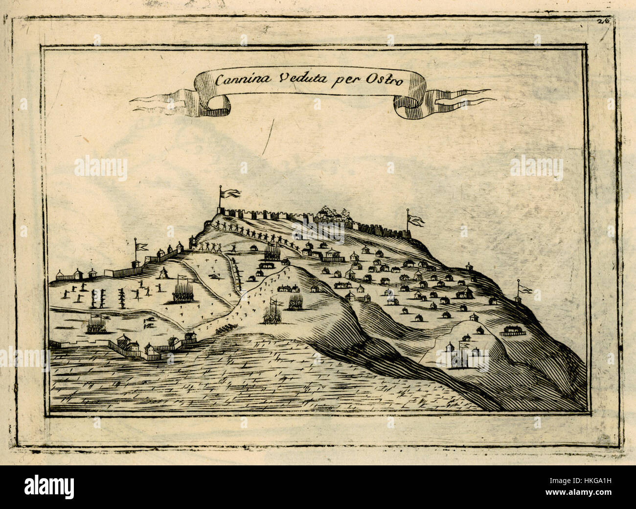 This 1688 map by Vincenzo Coronelli titled 'Cannina Veduta' illustrates ...