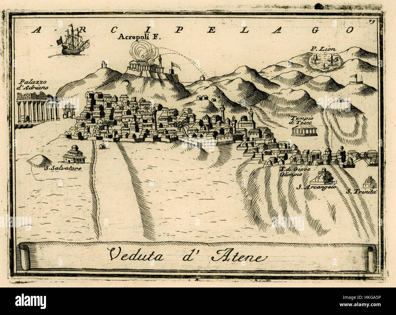 Historical map of ancient athens hi-res stock photography and images ...
