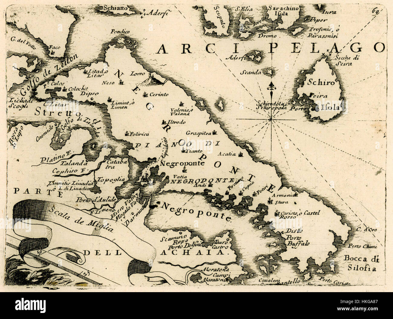 Euboea map hi-res stock photography and images - Alamy