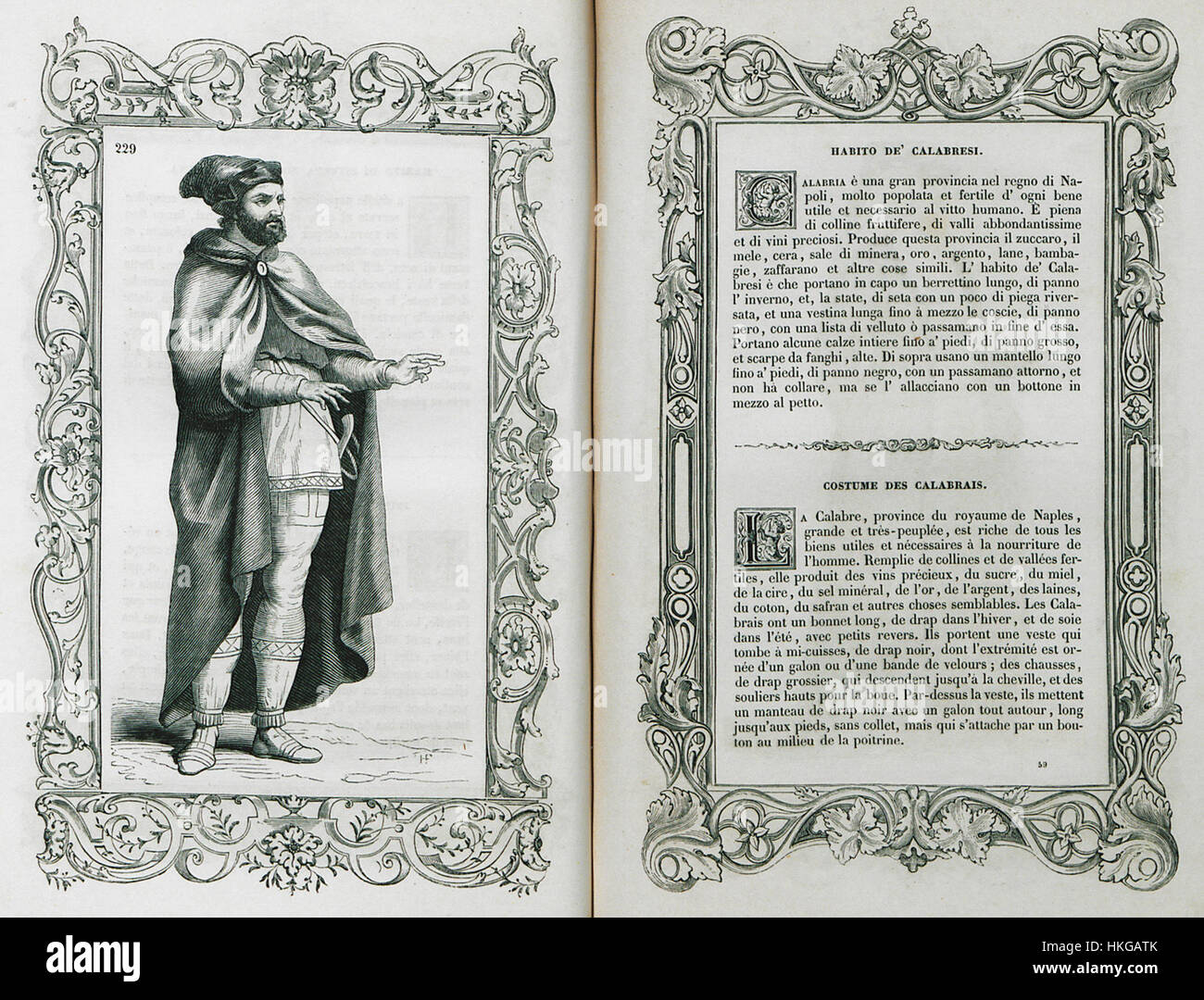 Habito de' Calabresi, painted by Cesare Vecellio in 1860, depicts the ...