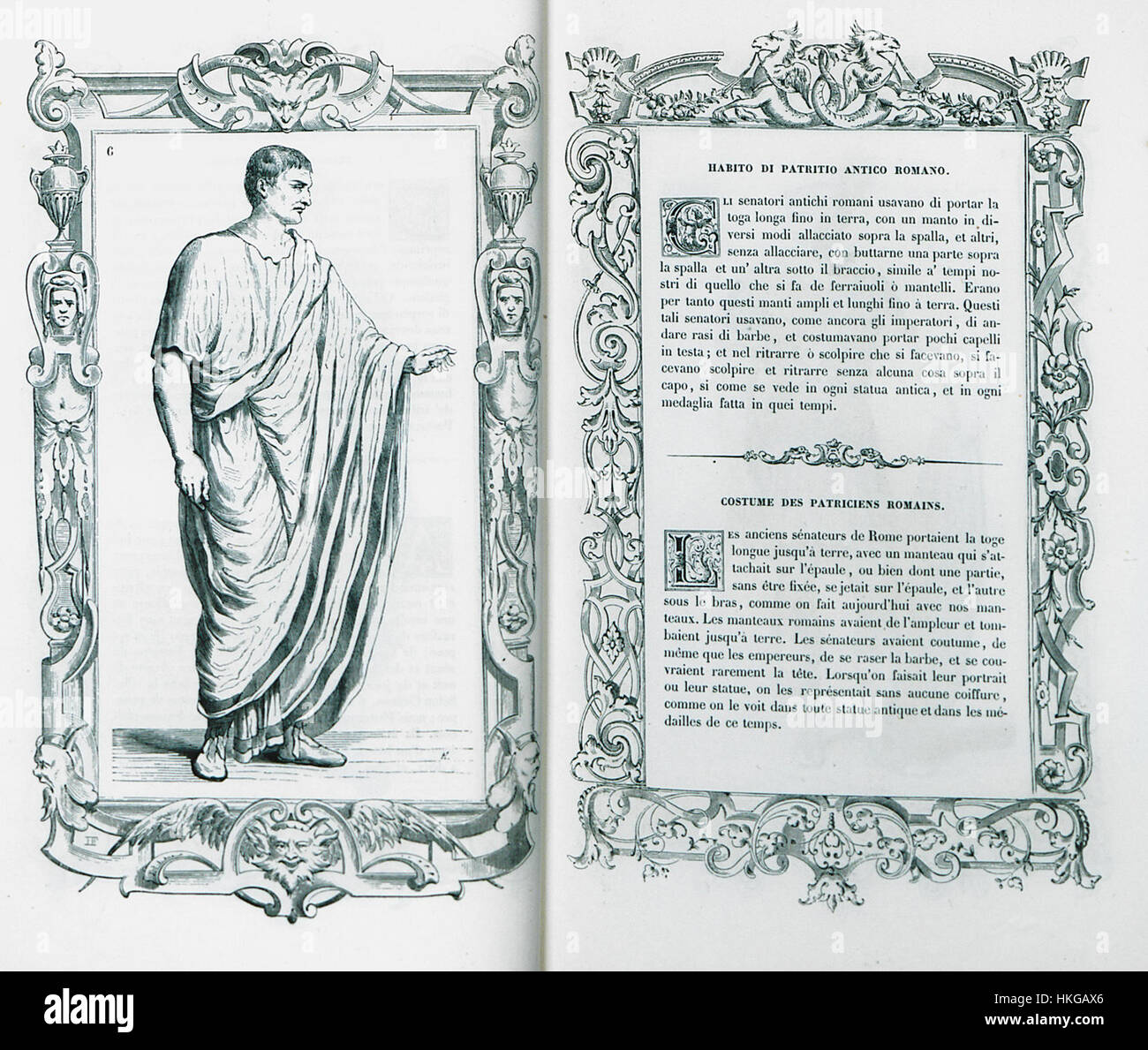 A 1860 painting depicting the ancient Roman attire known as 'Habito di ...