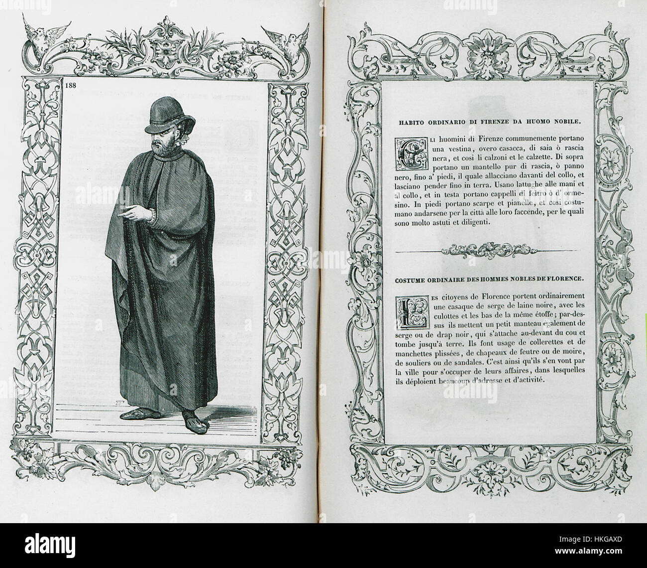 A depiction of a nobleman's attire from Florence, painted by Cesare ...