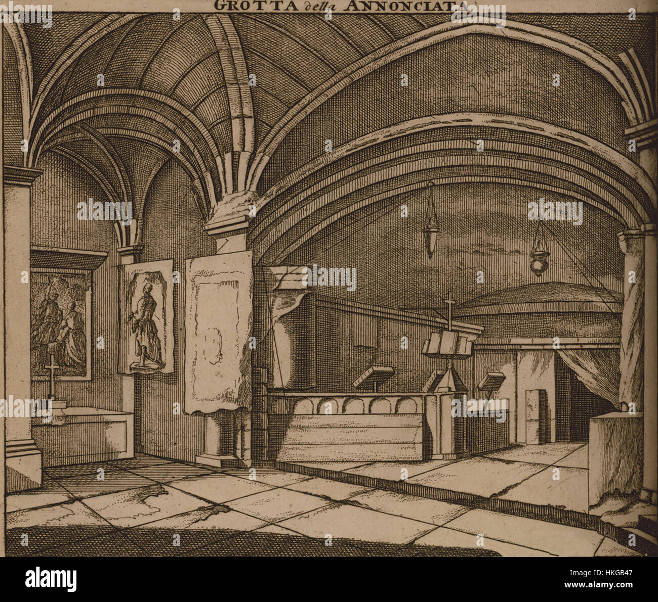 This 1714 painting by Cornelis De Bruyn depicts the Grotta della ...