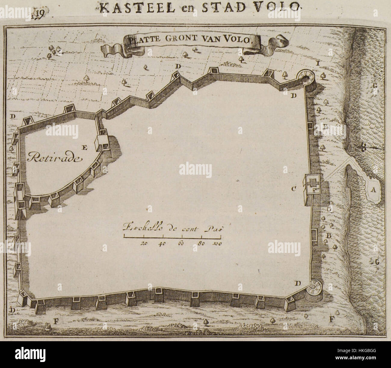 Platte Gront van Volo Dapper Olfert 1688 Stock Photo - Alamy