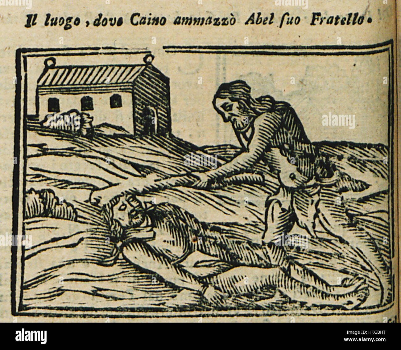 This oil painting, dating from 1600, depicts the biblical scene of Cain ...