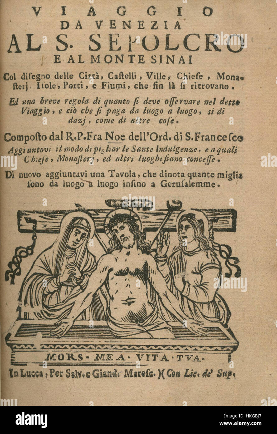 The title page of 'Entombment of Christ' by Bianco Noe, dated 1600 ...