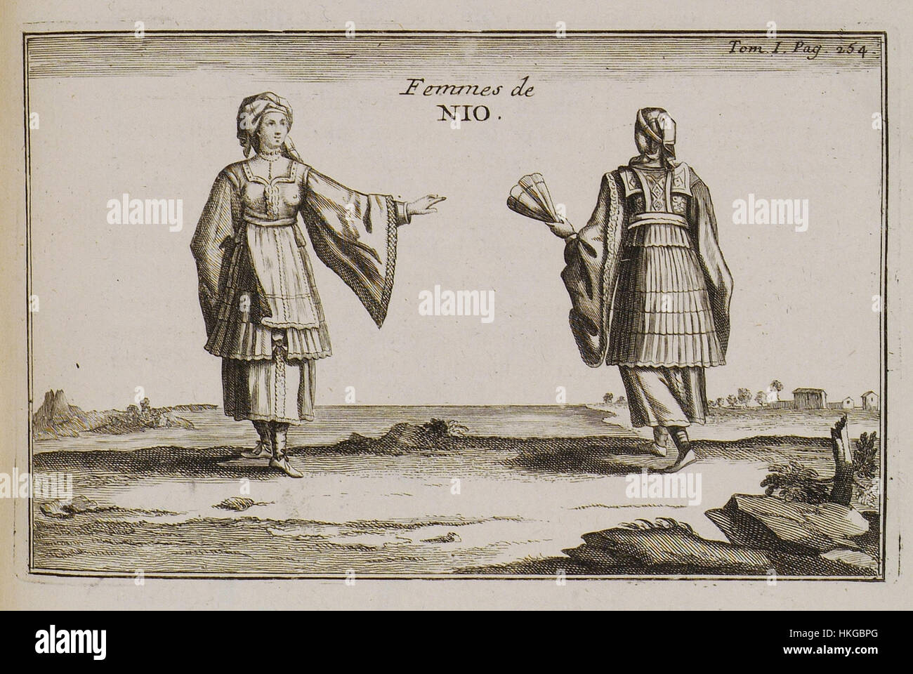 The painting 'Femmes de NIO' by Joseph Pitton de Tournefort from 1717 ...