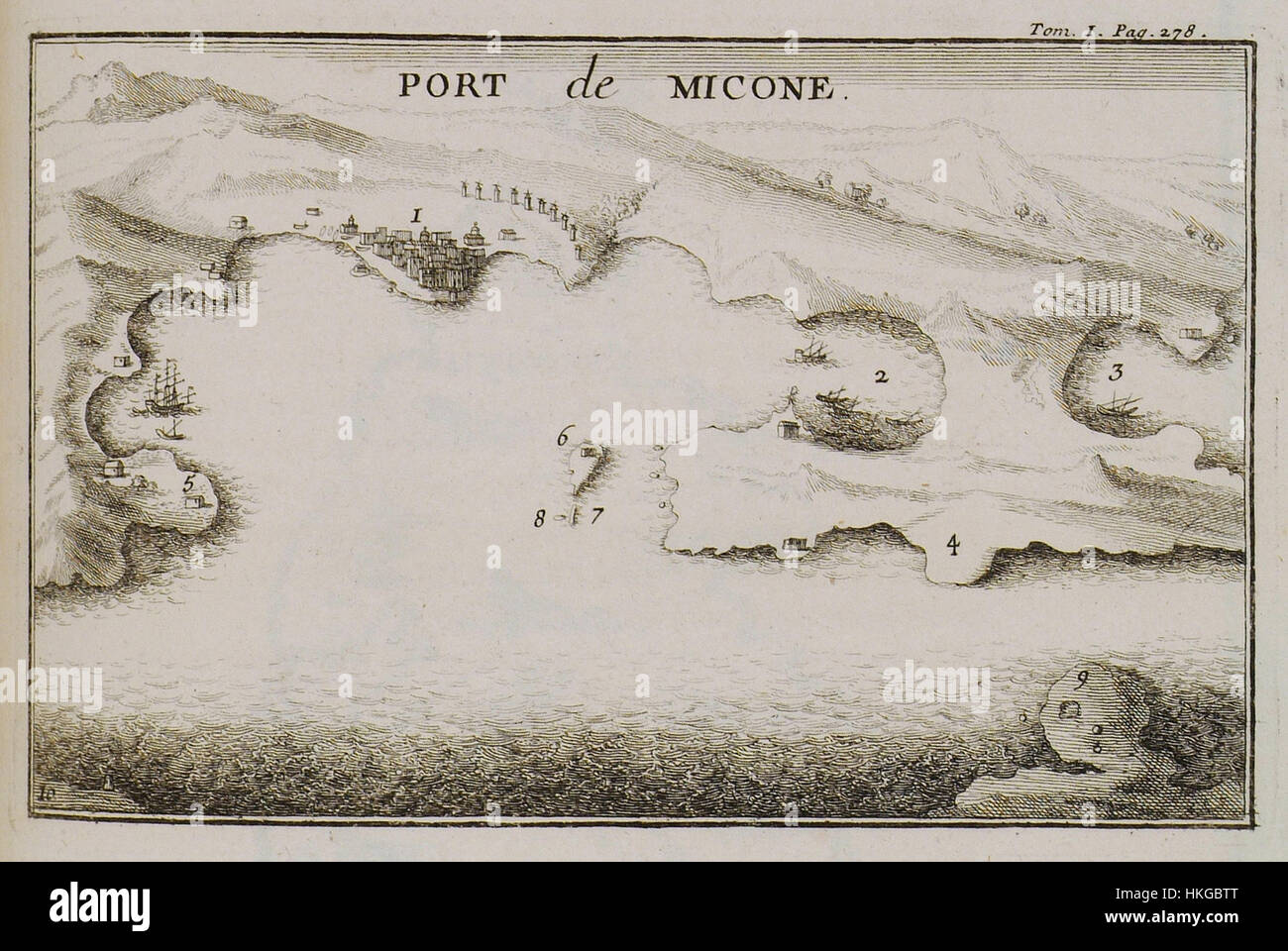 *Port de Micone*, illustrated by Joseph Pitton de Tournefort in 1717 ...
