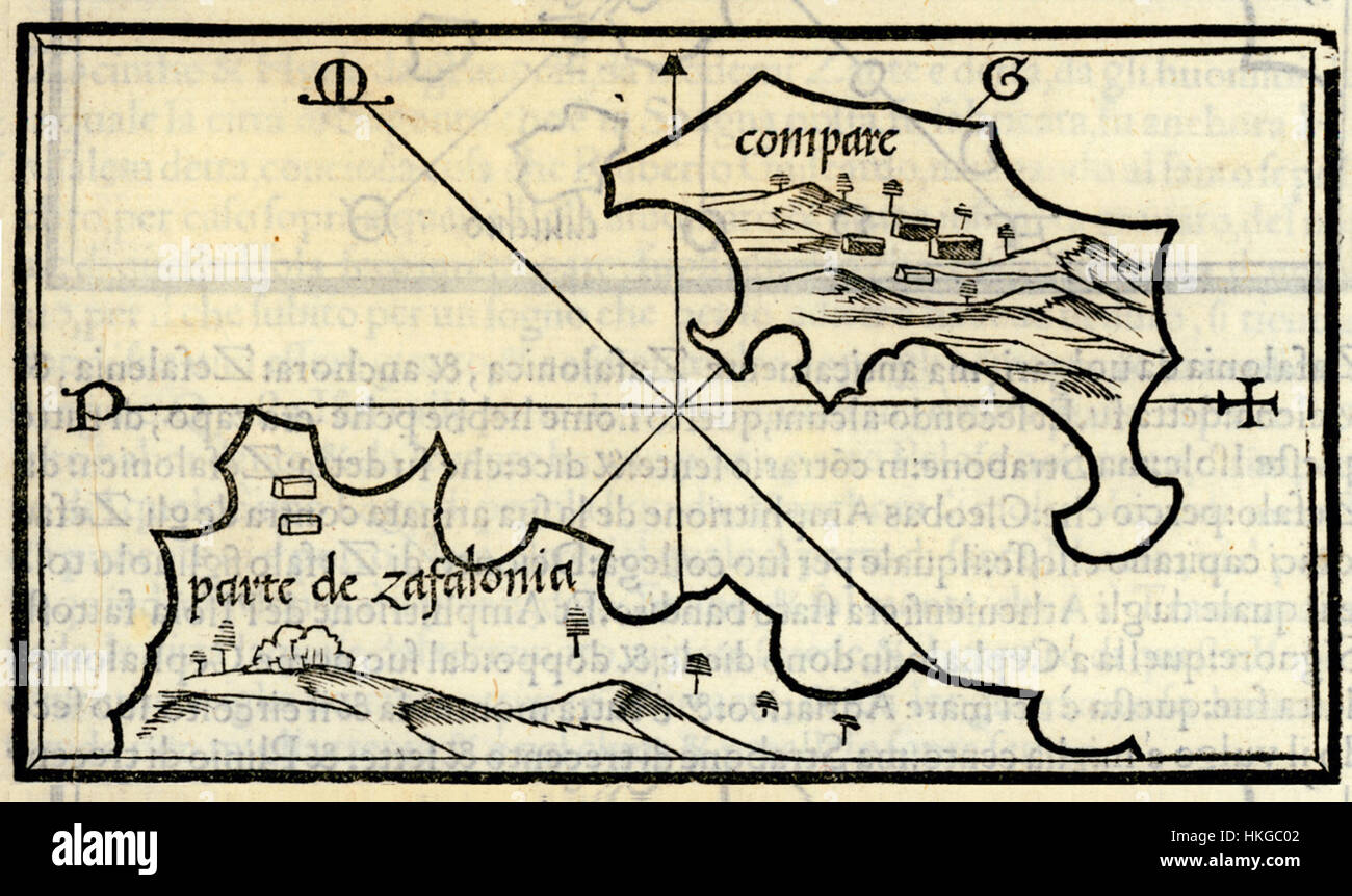 A 1547 map by Benedetto Bordone, depicting the geographical layout of ...
