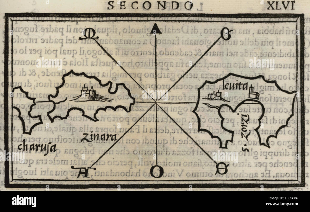 This 1547 map by Benedetto Bordone depicts the islands of Kinaros and ...