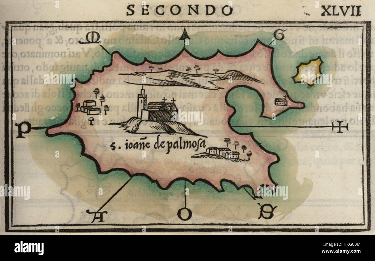 *Map of Patmos* by *Bordone Benedetto*, created in 1547, provides a ...