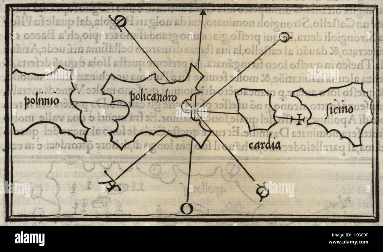 This 1547 map by Benedetto Bordone showcases the islands of Polyaigos ...