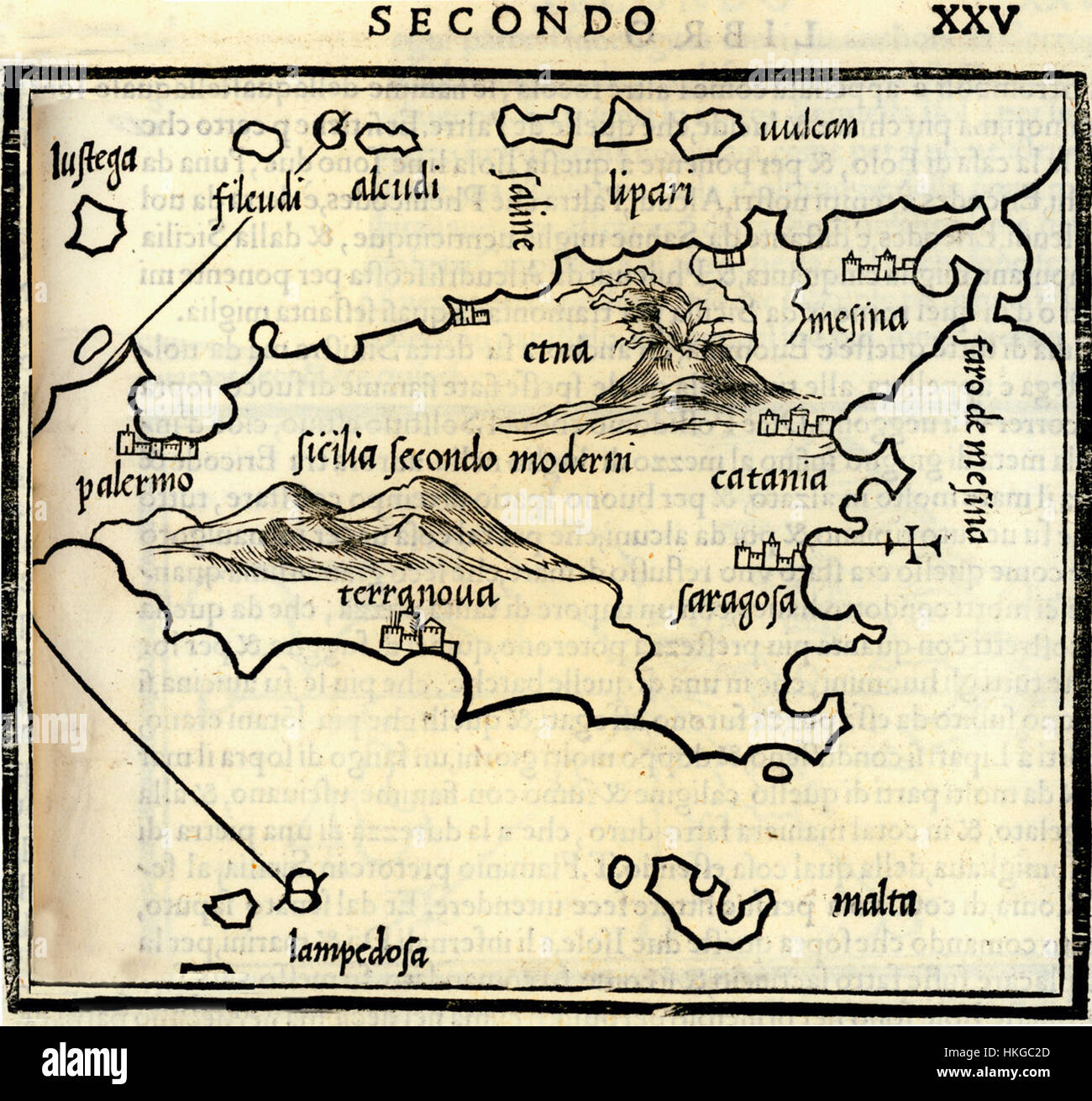 This 1547 map of Sicily, created by the geographer Benedetto Bordone ...