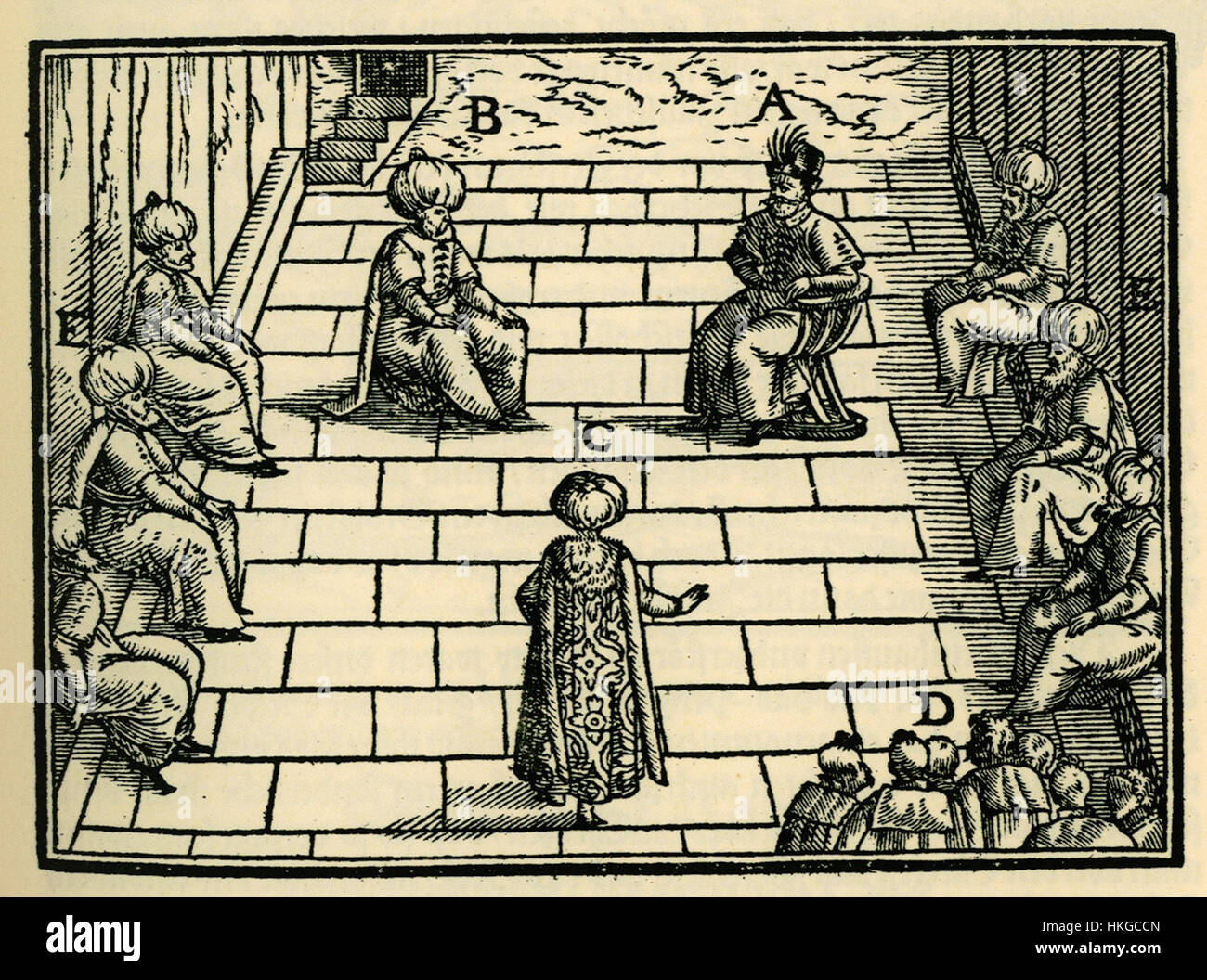 This painting from 1608 depicts a meeting between German diplomats and ...