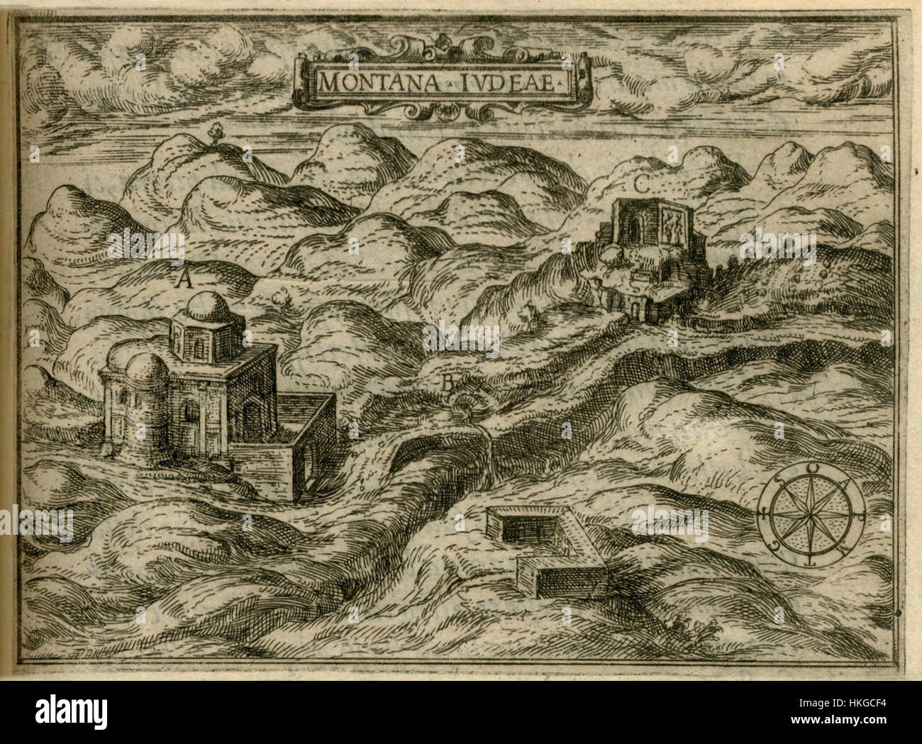 Jean Zuallart’s painting 'Montana Iudeae' from 1587 depicts the ...