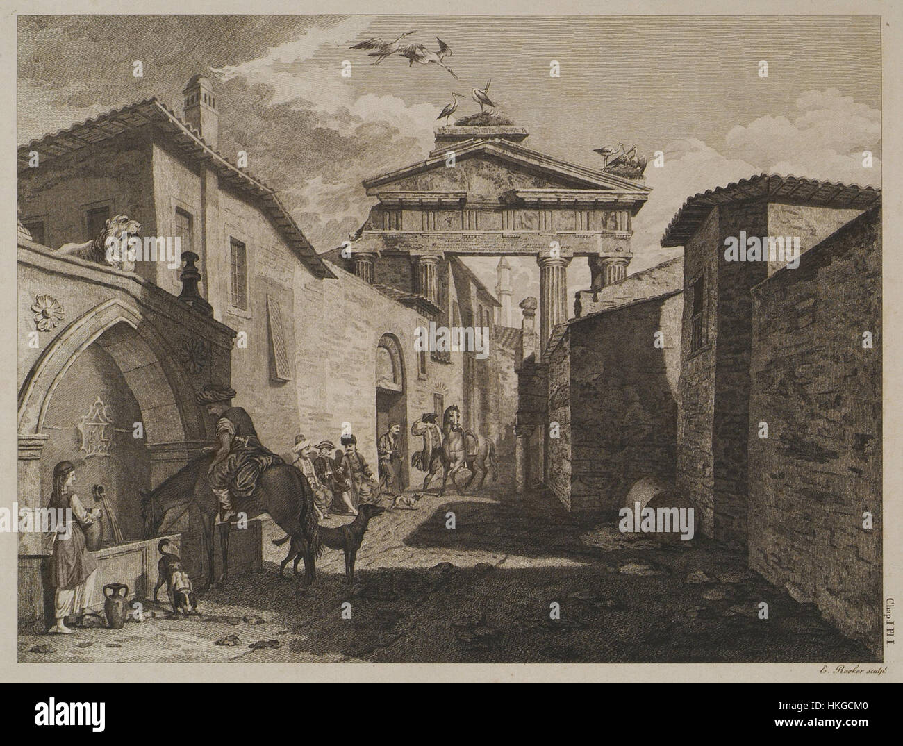 Doric portico in Athens Stuart James & Revett Nicholas 1762 Stock Photo ...