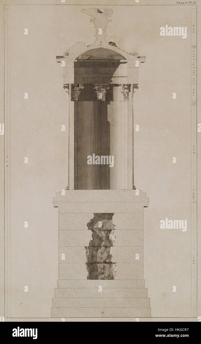 The 1762 engraving by Stuart James and Nicholas Revett depicts ...