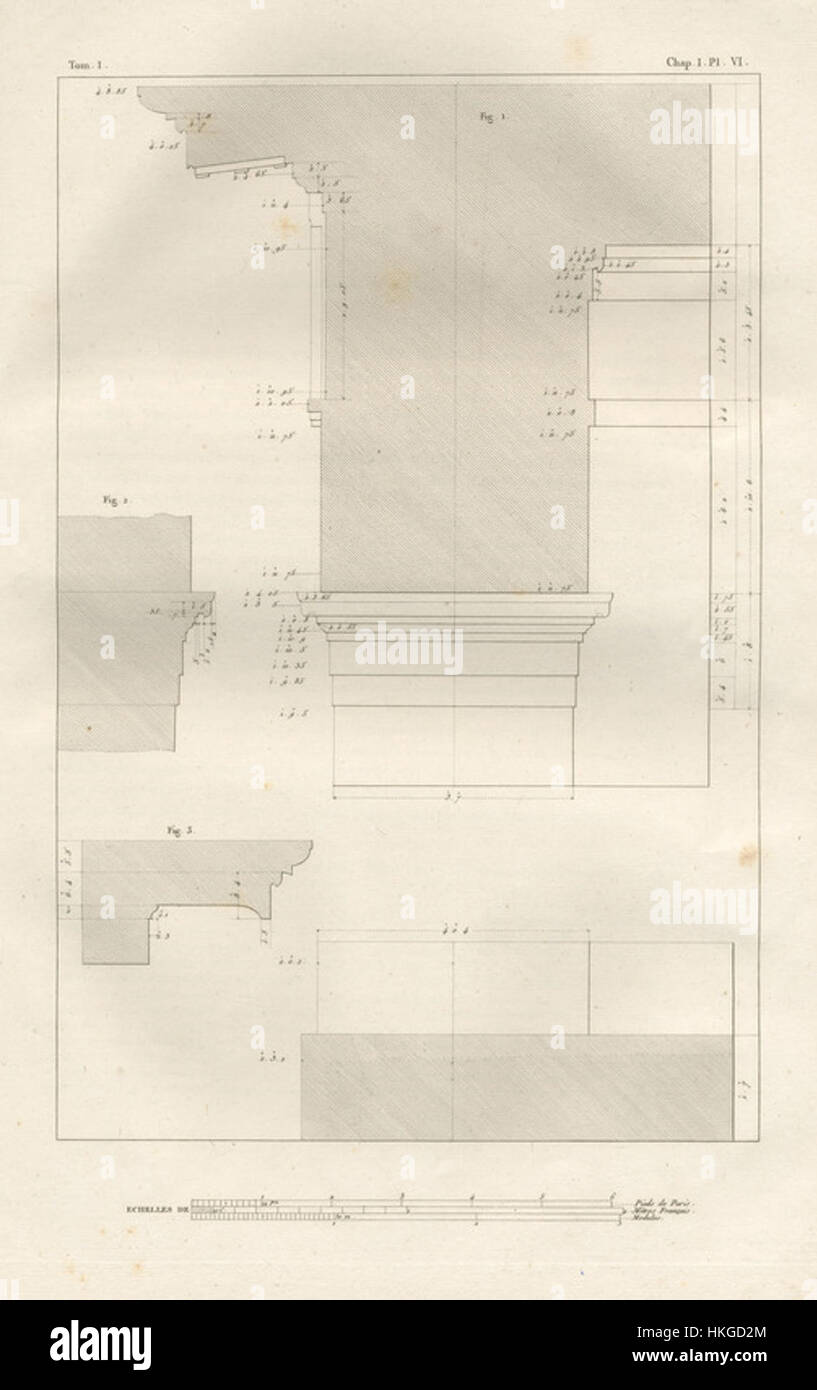 This image showcases architectural illustrations from James Stuart and ...