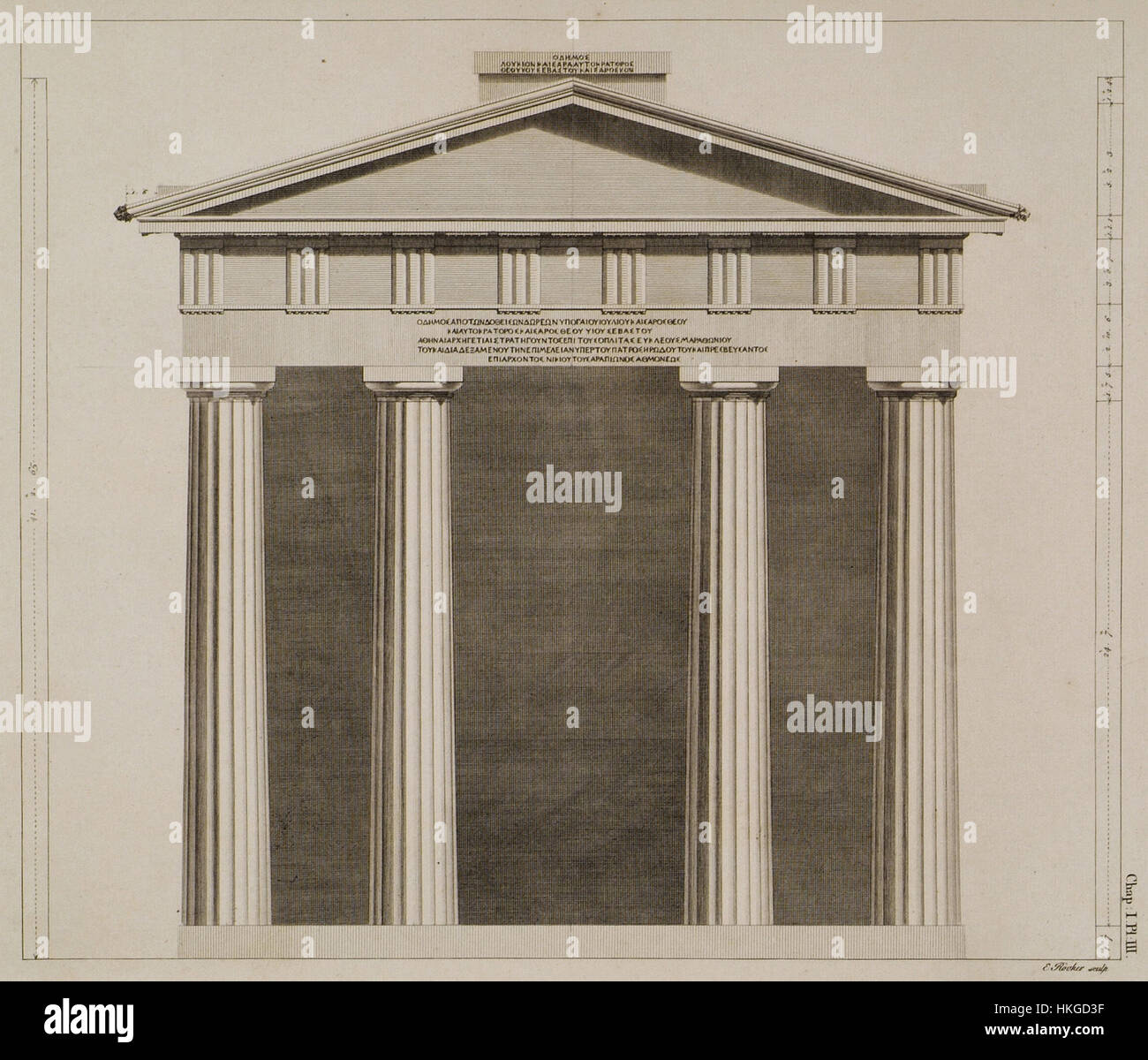 The front elevation of the Doric portico designed by Stuart James ...
