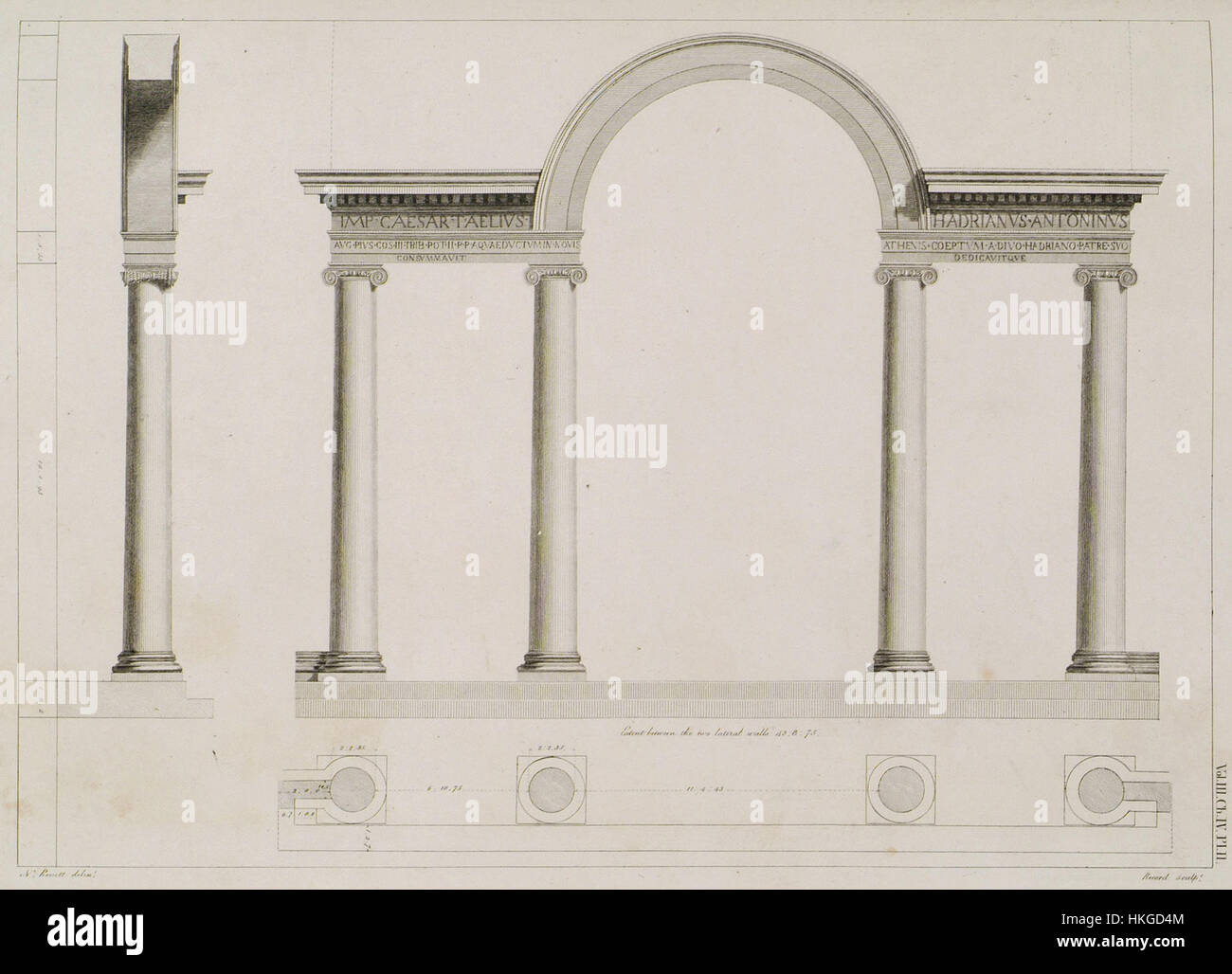This 1794 architectural drawing by James Stuart and Nicholas Revett ...