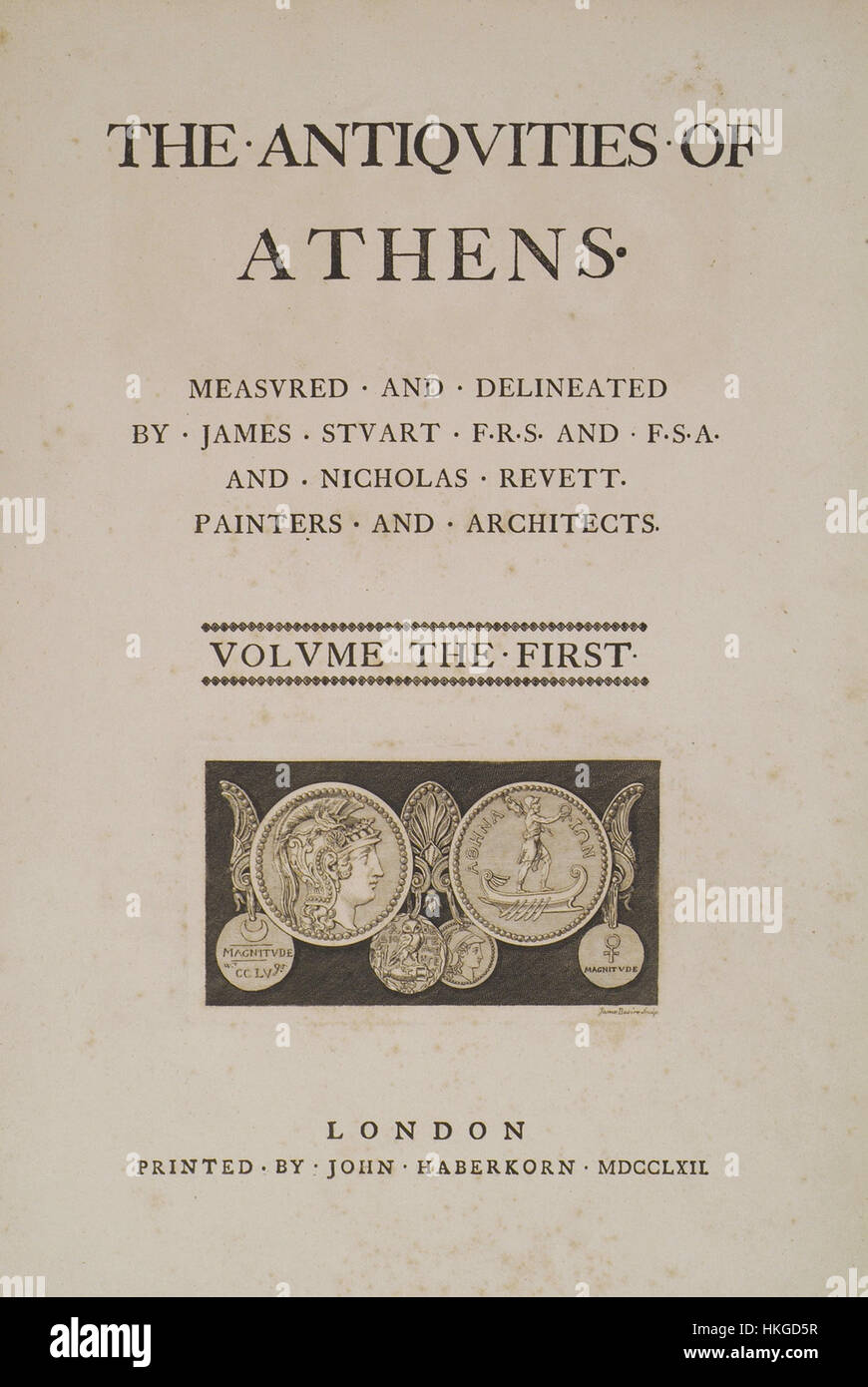 The title page from Stuart James and Nicholas Revett’s 1762 work ...