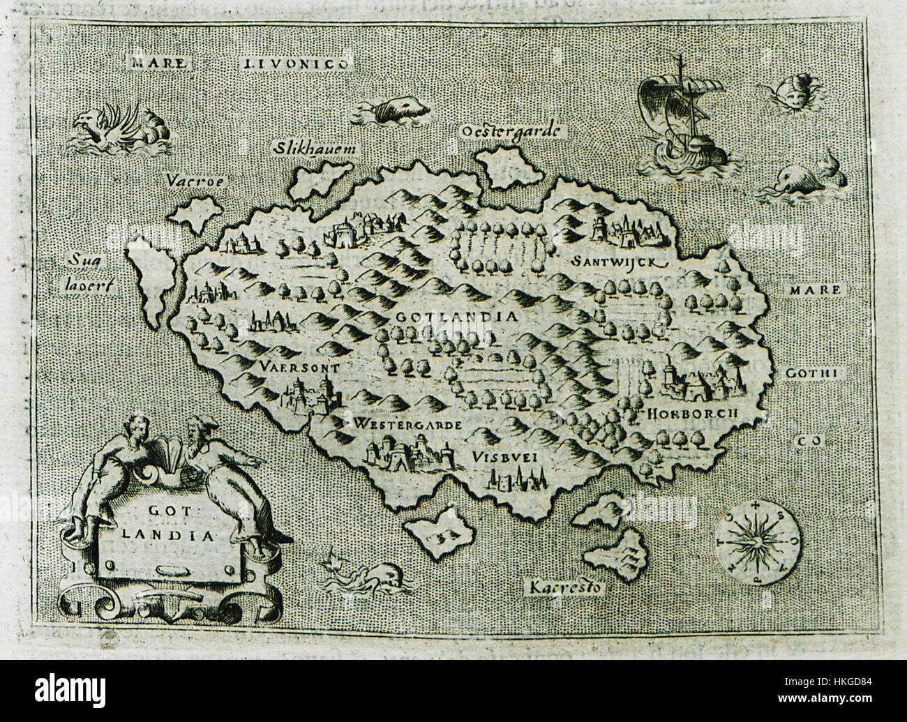 'Gotlandia' by Tomaso Porcacchi, painted in 1620, offers a vivid ...