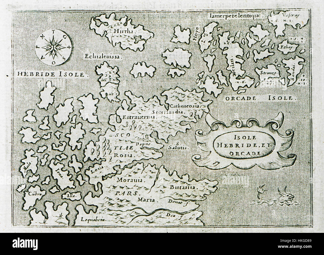 This 1620 map, created by Tomaso Porcacchi, depicts the Hebrides and ...