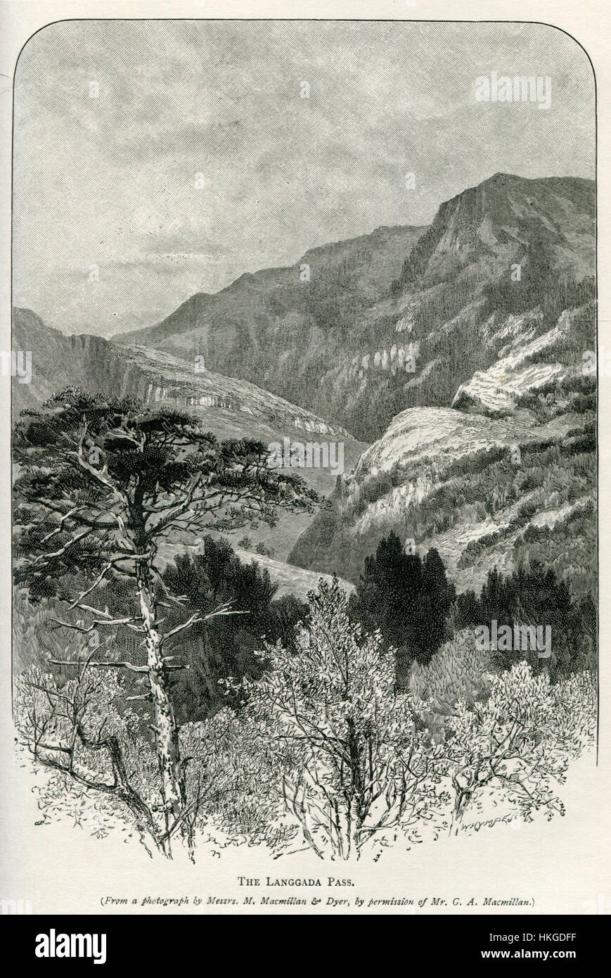 This 1890 painting by John Pentland Mahaffy depicts the Langgada pass ...