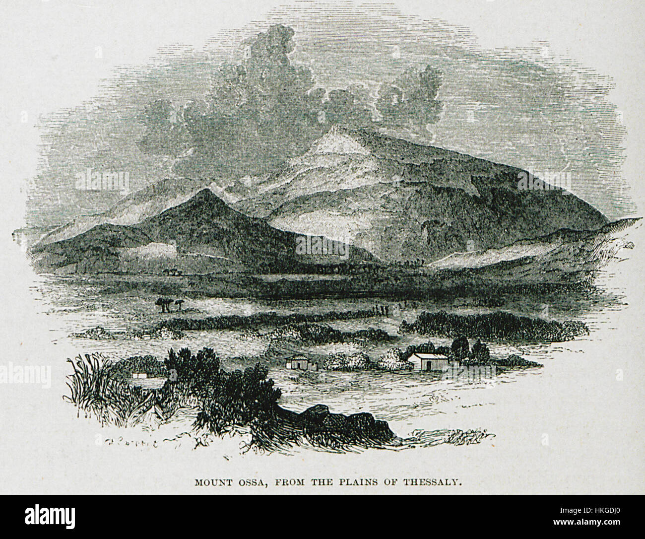 This 1882 painting by Christopher Wordsworth depicts Mount Ossa from ...