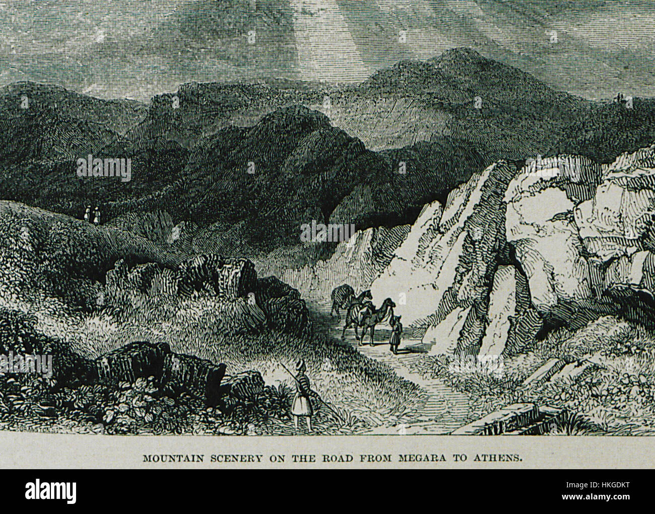 A landscape painting by Christopher Wordsworth depicting the mountain ...