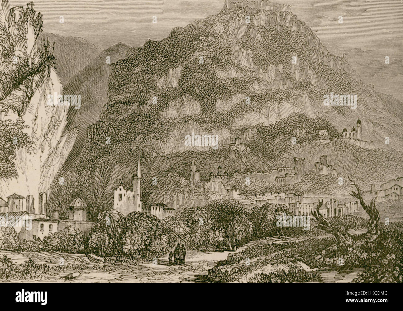 'Village of Mistra' by Christopher Wordsworth, painted in 1882, depicts ...