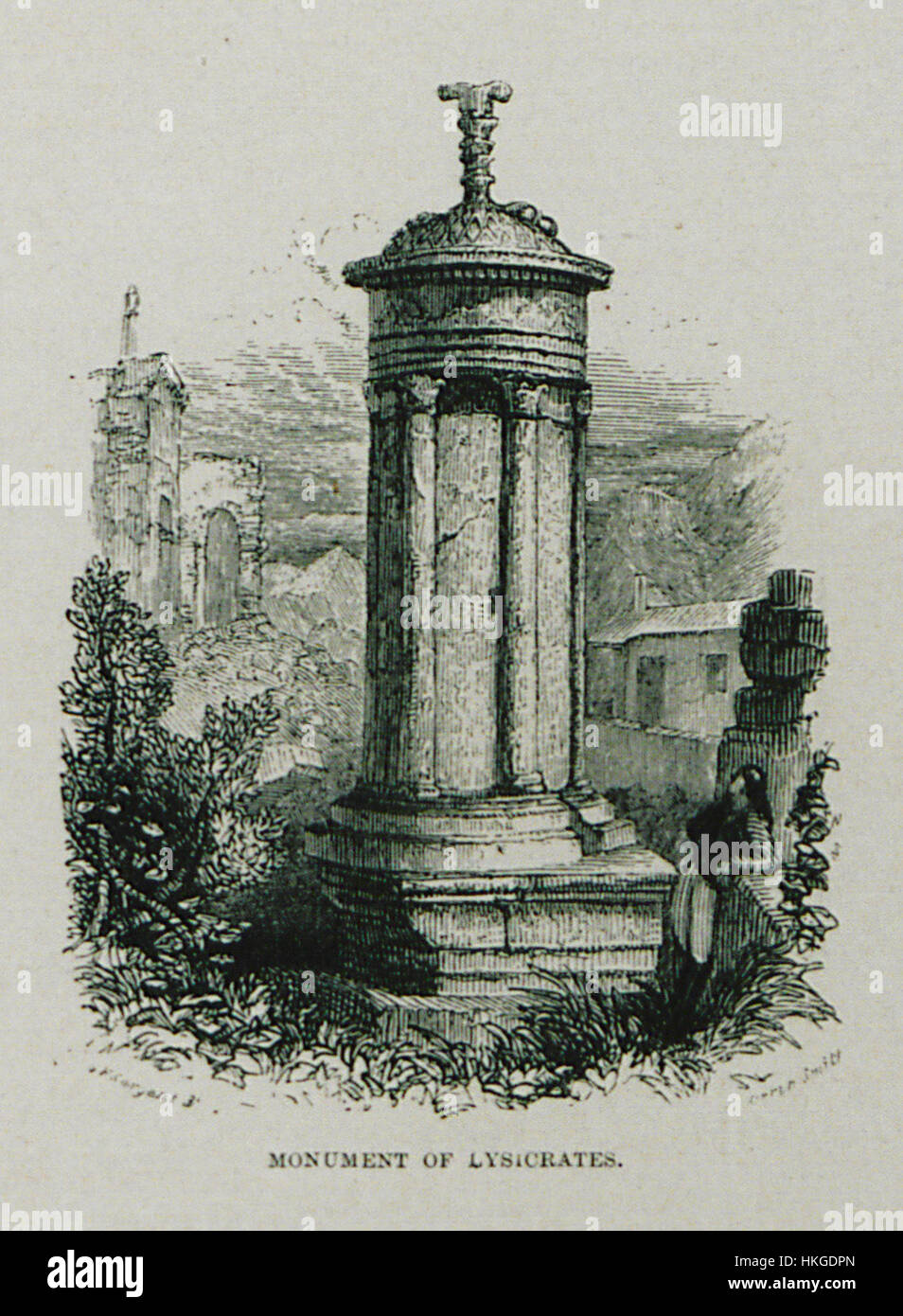 The Monument of Lysicrates, as depicted by Christopher Wordsworth in ...